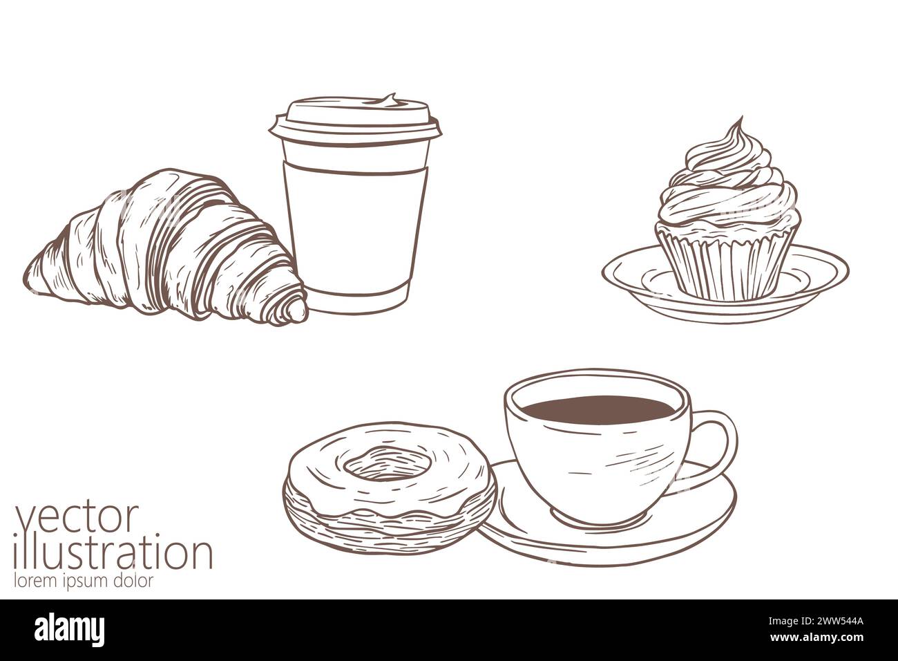 Sweet store line drawing Cut Out Stock Images & Pictures - Alamy