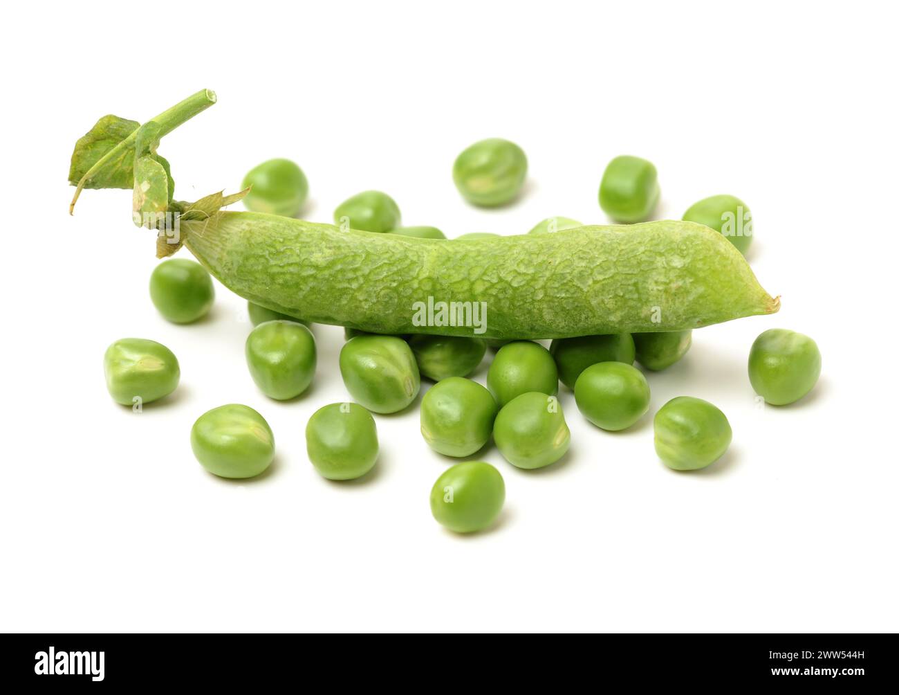 Fresh peas isolated on white background Stock Photo - Alamy