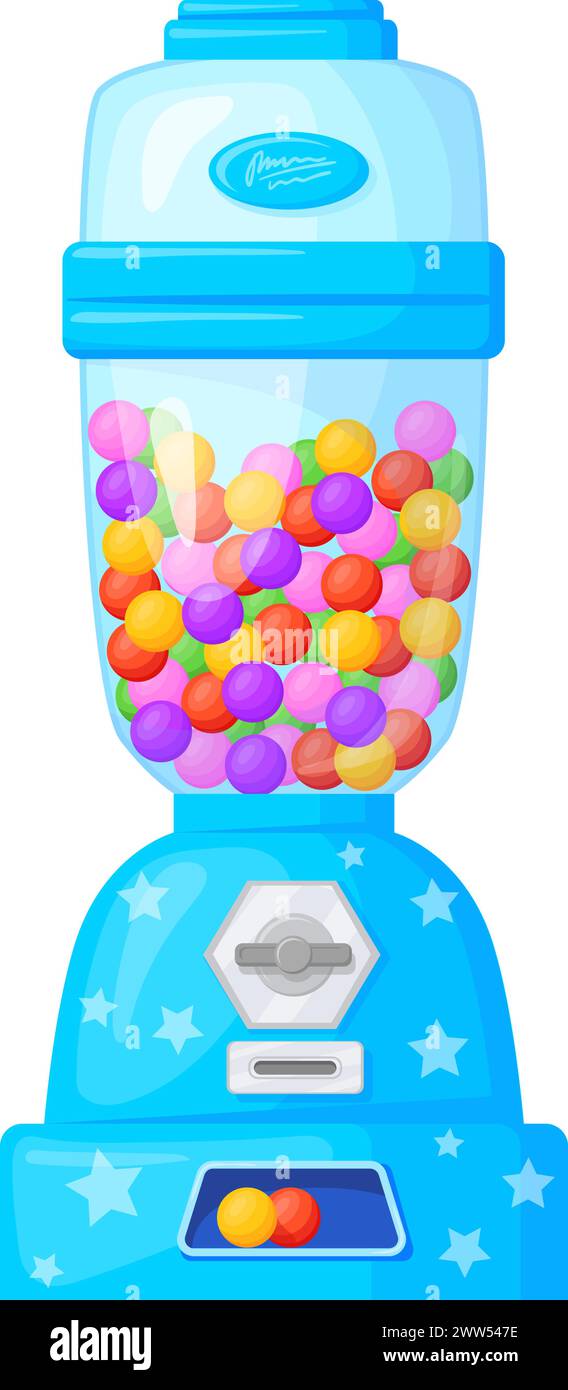 Gum dispense machine. Sweet candy cartoon container isolated on white ...