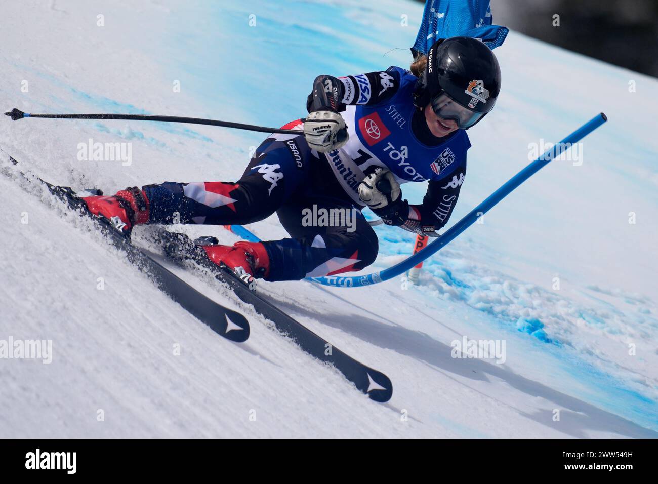 Bobbi Jo Griffin competes in a women's super-G ski race during the U.S ...