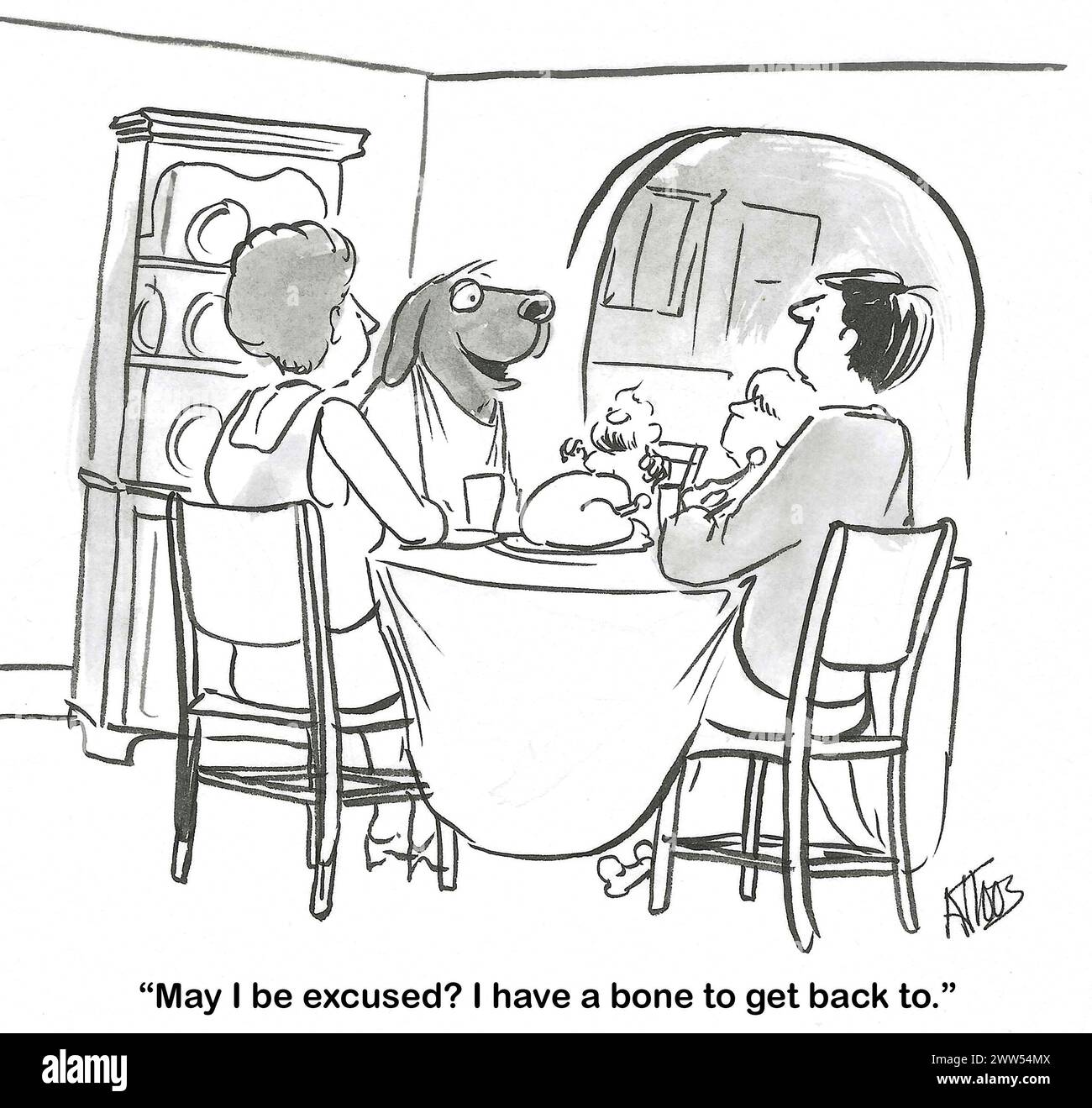 Family dinner cartoons Cut Out Stock Images & Pictures - Alamy