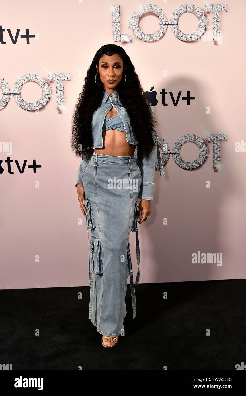 MJ Rodriguez arrives at the season two photo call for "Loot" on ...