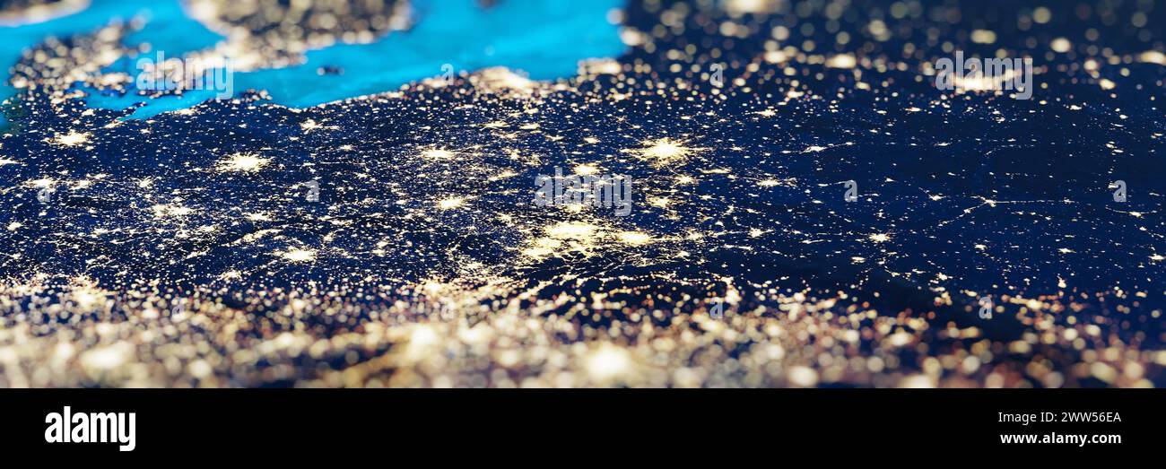 Germany and Poland tilt shift panorama. Elements of this image ...