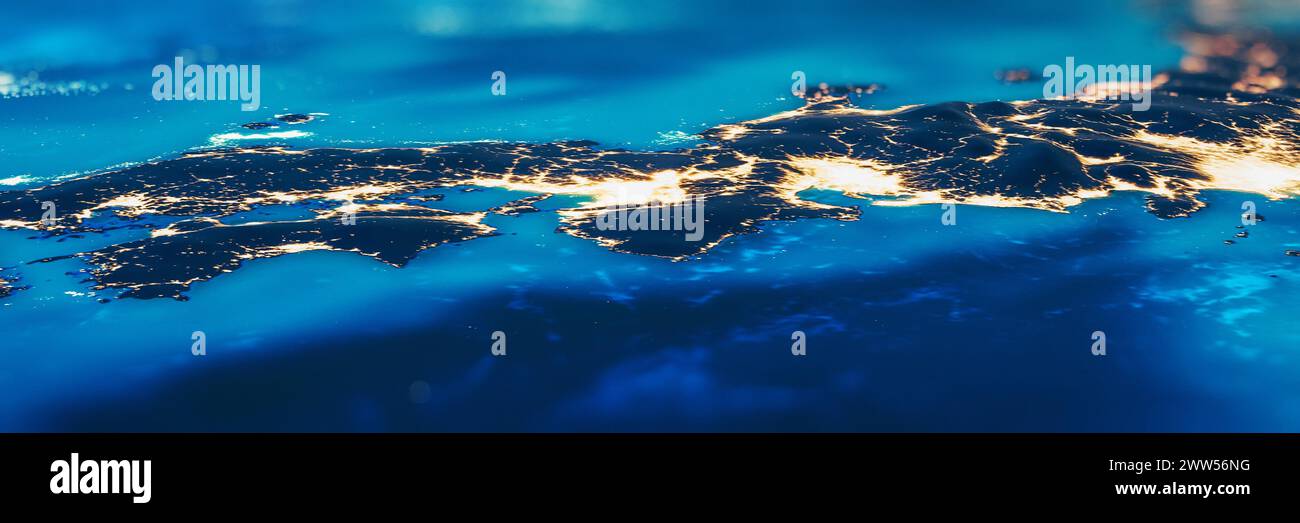 Japan - Osaka, Nagoya, Tokyo city lights. Elements of this image ...