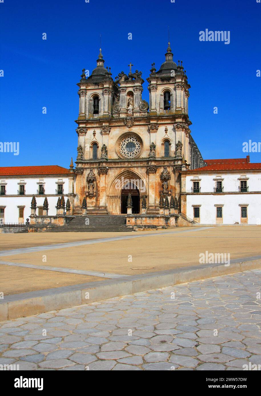 Portugal, Alcobaca - the medieval Santa Maria Monastery in the Central ...