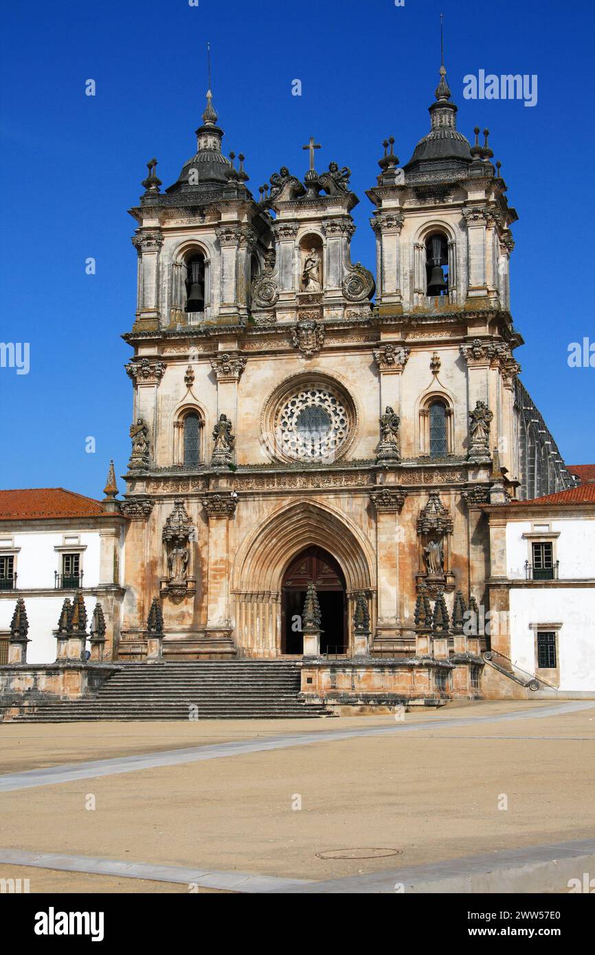 Portugal, Alcobaca - the medieval Santa Maria Monastery in the Central ...