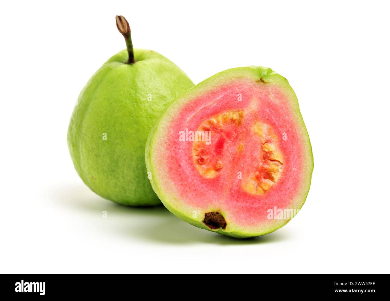 Pink guava isolated on white background Stock Photo - Alamy