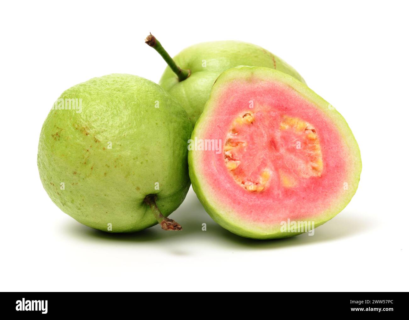 Pink guava isolated on white background Stock Photo - Alamy