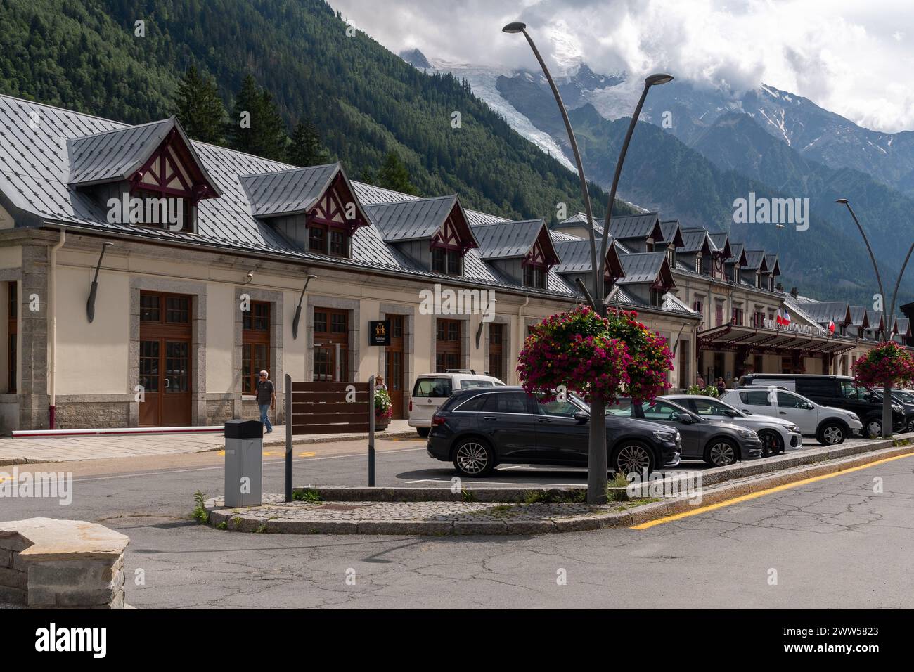 Exterior of the railway station of the popular tourist destination at ...
