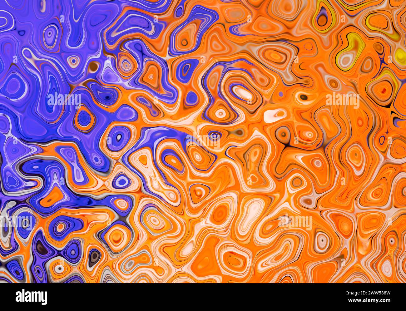Purple and orange abstract swirls, psychedelic patterns colorful and ...