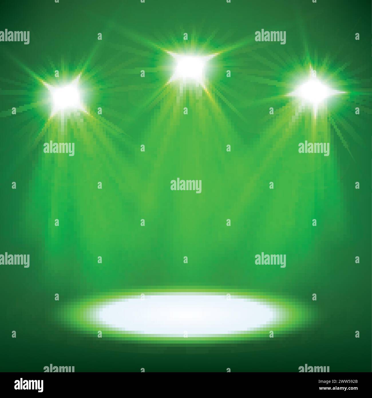 Green Spotlights Shining, Vector Illustration Stock Vector Image & Art ...