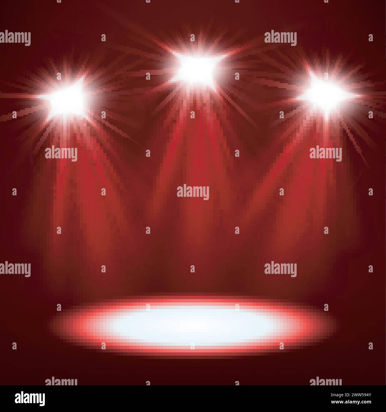 Red Spotlights Shining, Vector Illustration Stock Vector Image & Art ...
