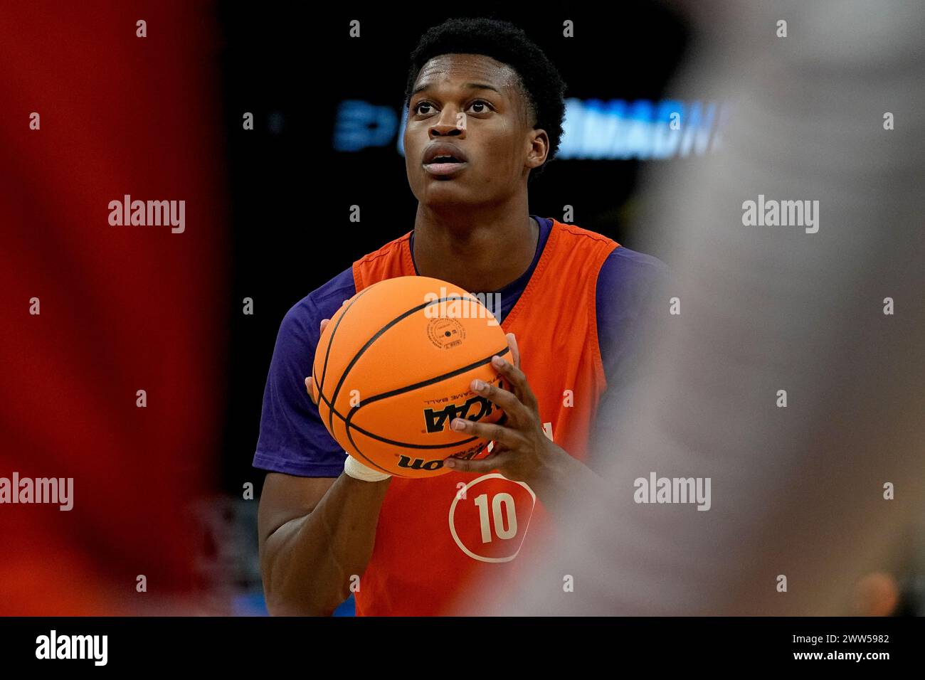 Clemson forward RJ Godfrey practices for the team's first-round college ...