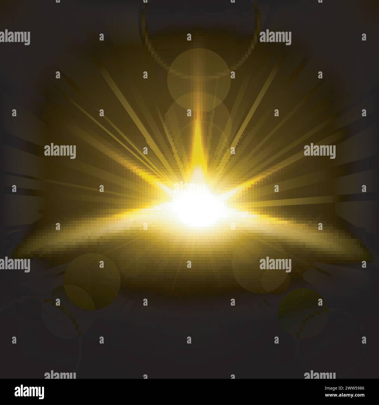 Gold Rays Rising From Horizon, Vector Illustration Stock Vector Image ...