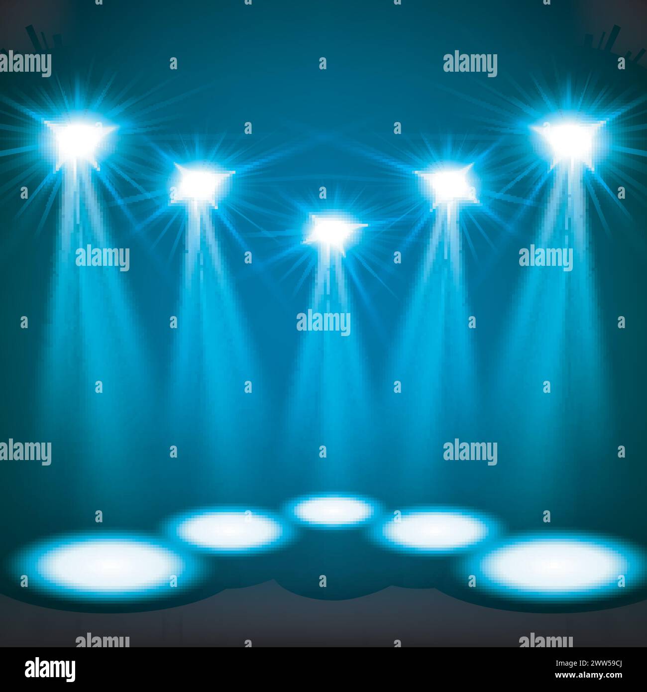 Blue Spotlight Shining, Vector Illustration Stock Vector Image & Art ...