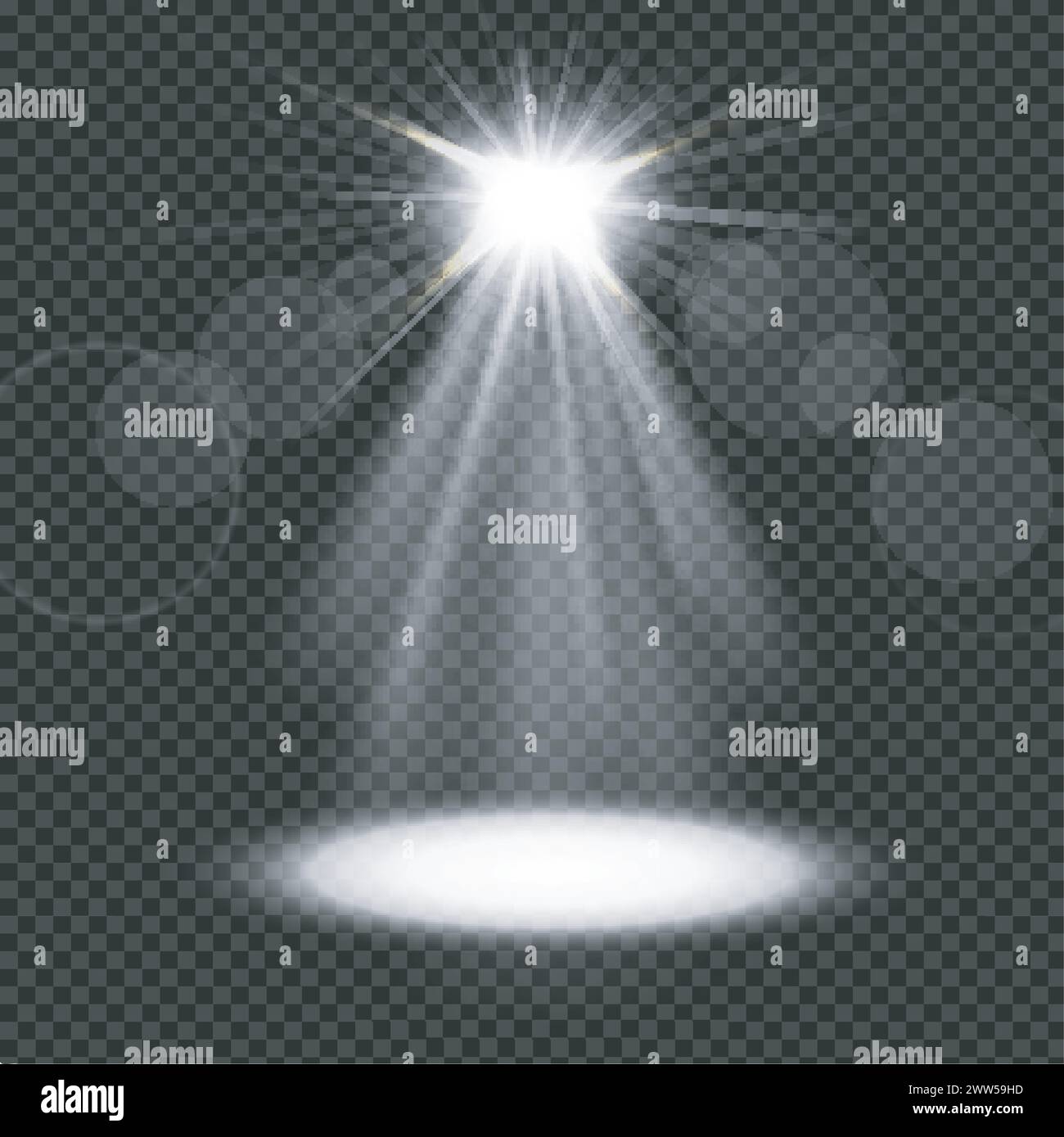 White Spotlight Shining, Vector Illustration Stock Vector Image & Art ...