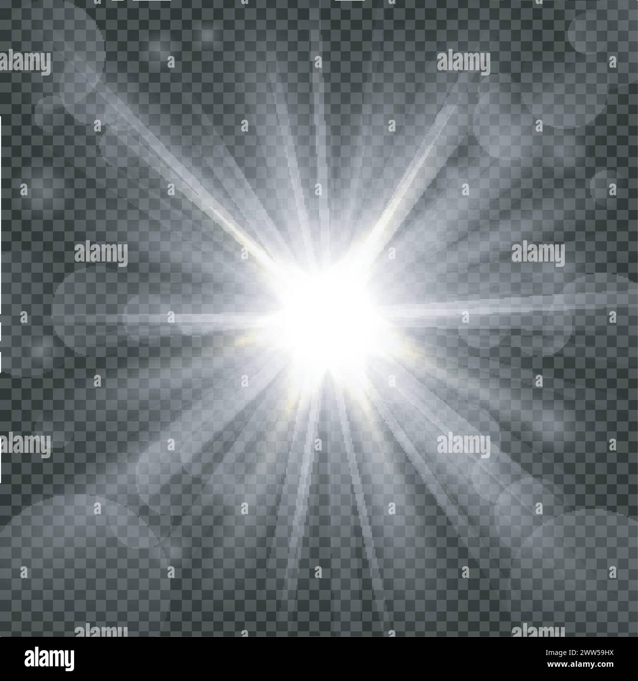 White Shine with Lens Flare Background, Vector Illustration Stock ...