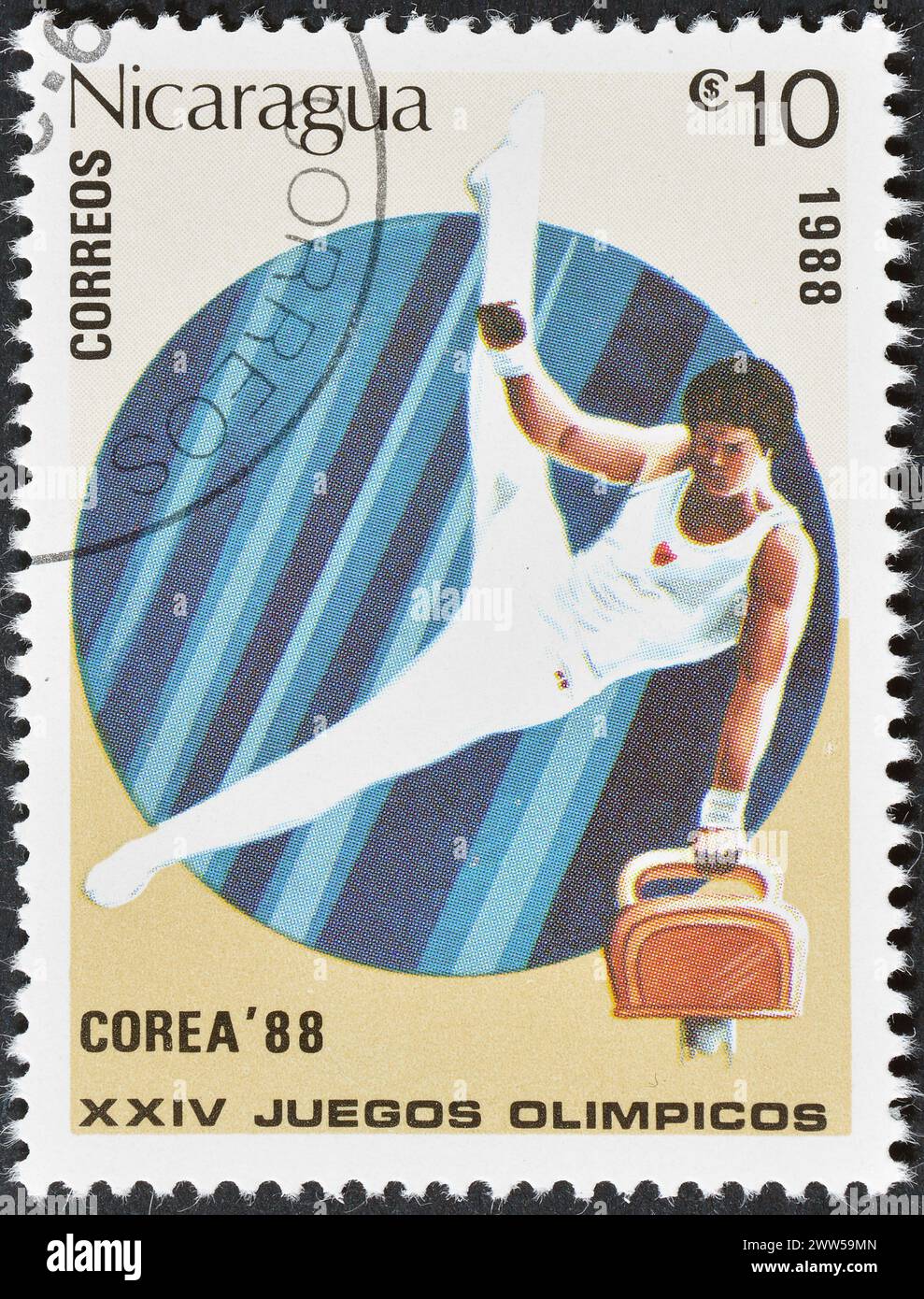 Cancelled postage stamp printed by Nicaragua, that promotes Summer ...