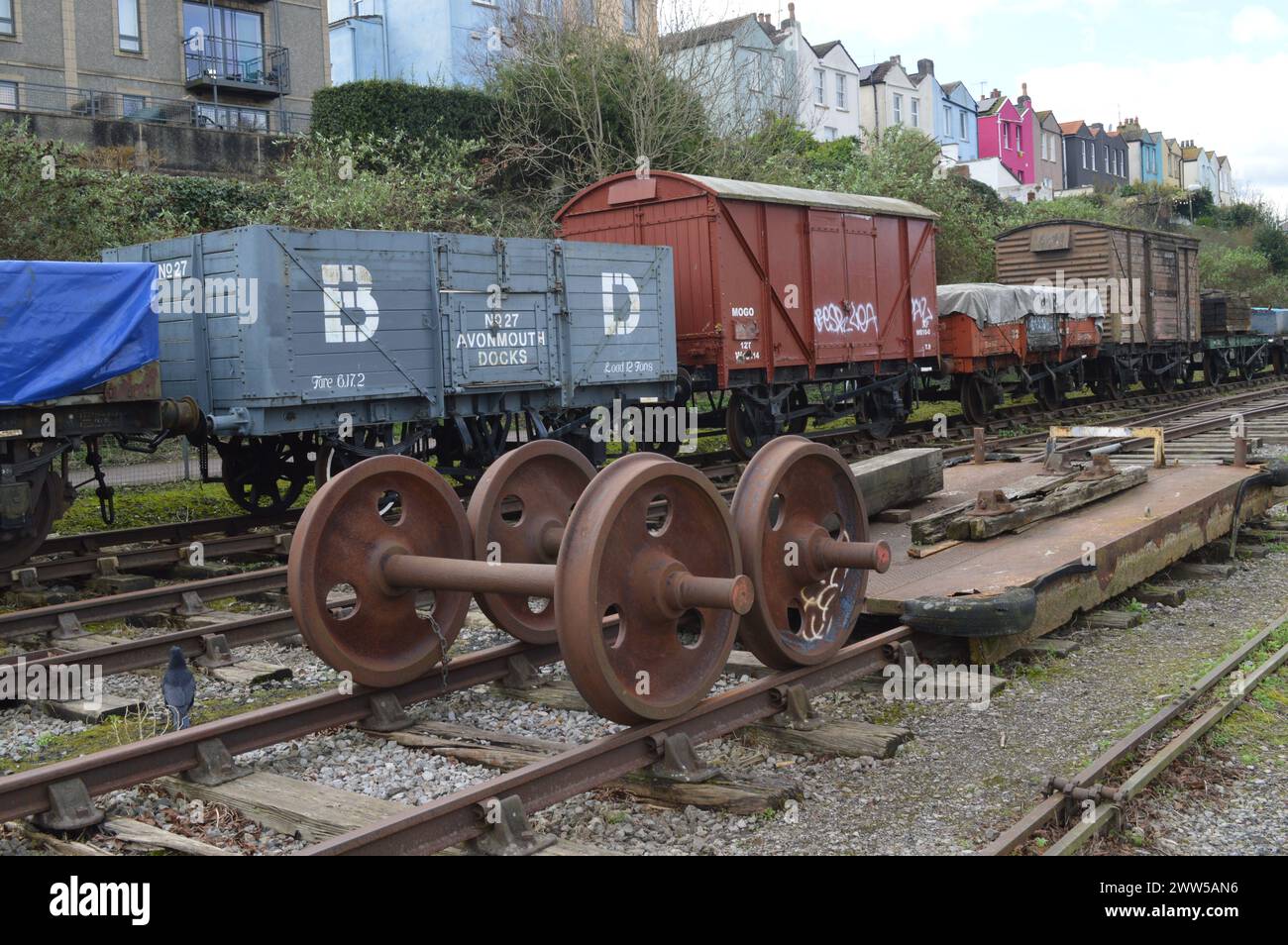 Rake of railway wagons hi-res stock photography and images - Alamy