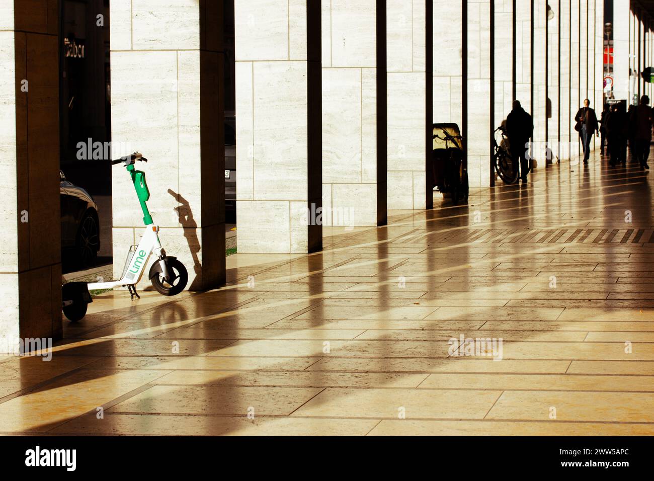 Berlin, Germany. October 3, 2023 Corridor, passage with columns in ...