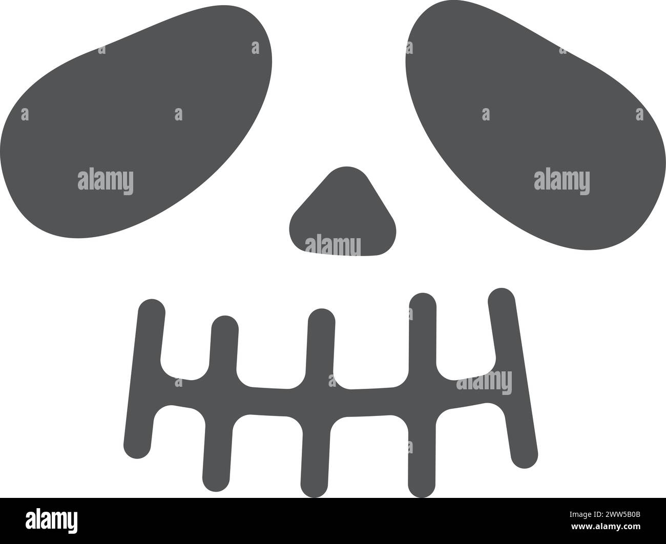 Halloween face for holiday decoration. Spooky skeleton smile isolated ...