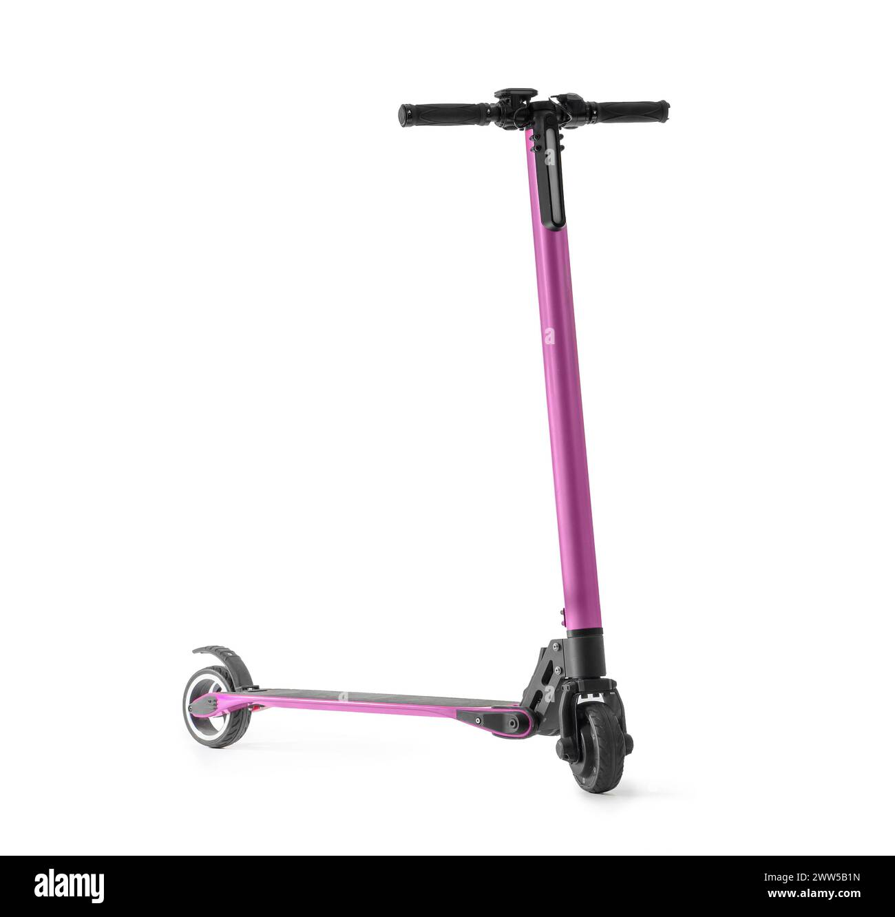 Pink modern electric kick scooter on white background Stock Photo - Alamy