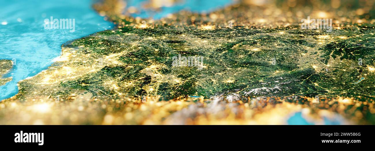 Germany, miniature map. Elements of this image furnished by NASA. 3d ...