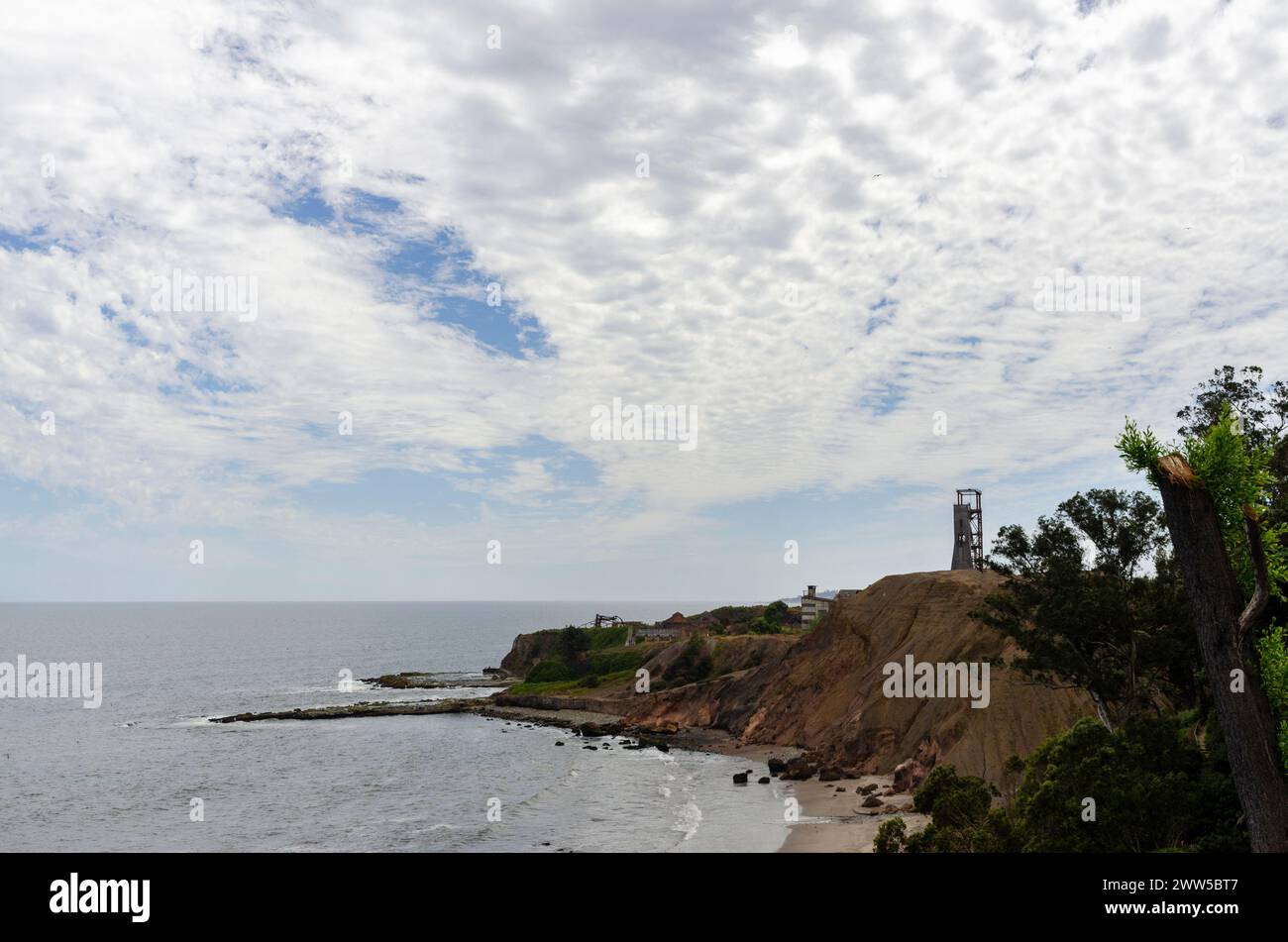 Main southern entrance to the Lota coal mine in south Chile Stock Photo ...