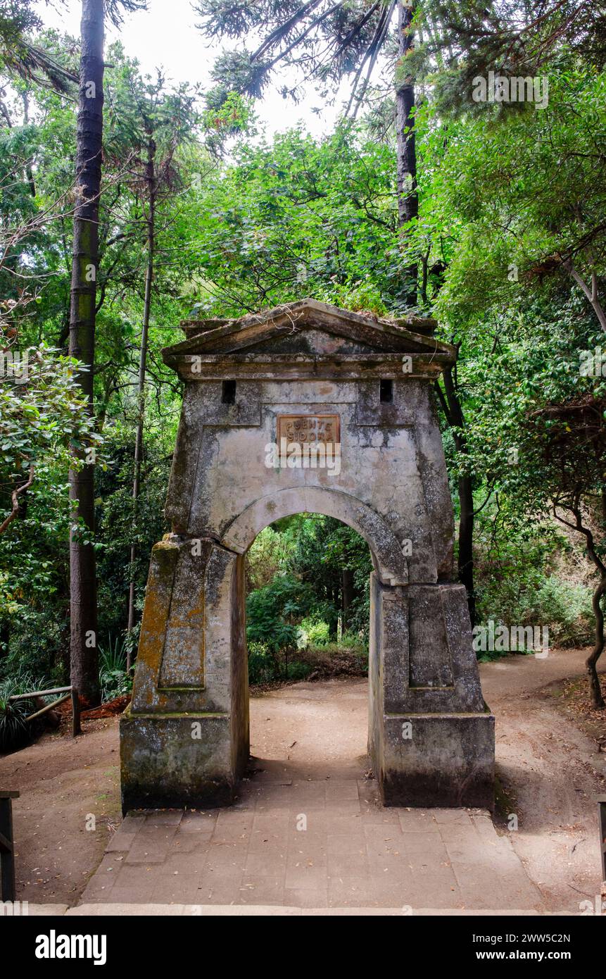 Gardens and forests of the XIX Cousiño family park in Lota, Chile, as ...