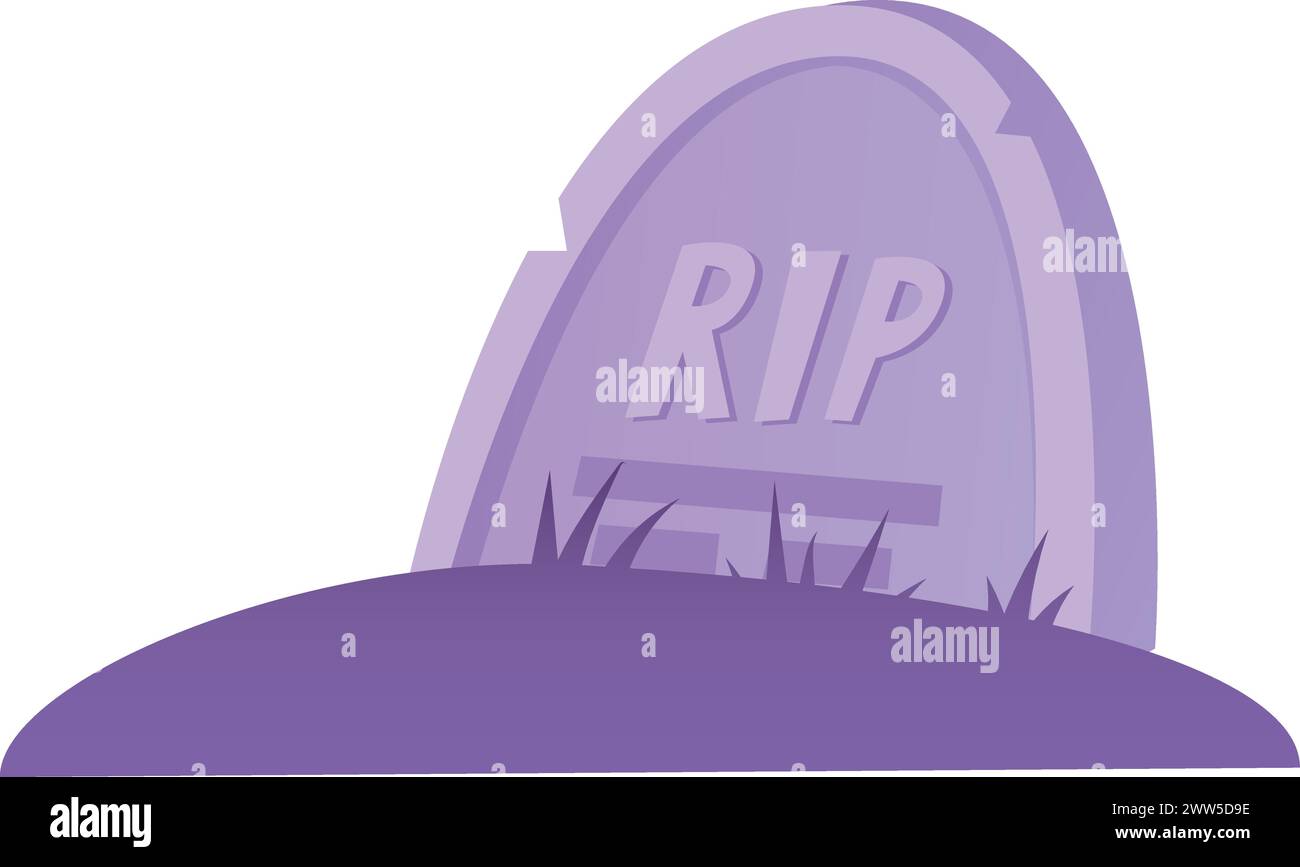 Tombstone icon. Cartoon graveyard stone. Cemetery symbol isolated on ...