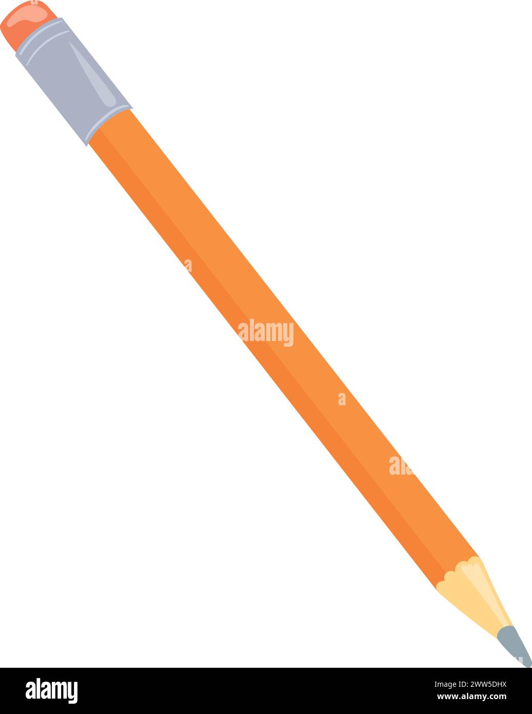 Pencil cartoon icon. Drawing and editing school tool isolated on white ...