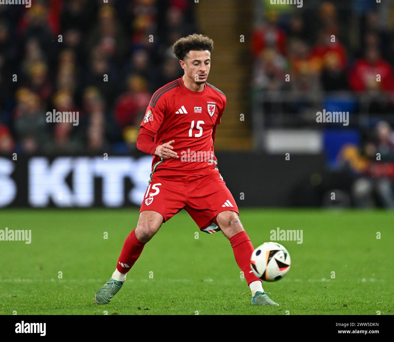 Ethan Ampadu of Wales in action, during the UEFA Euro Qualifiers Play ...