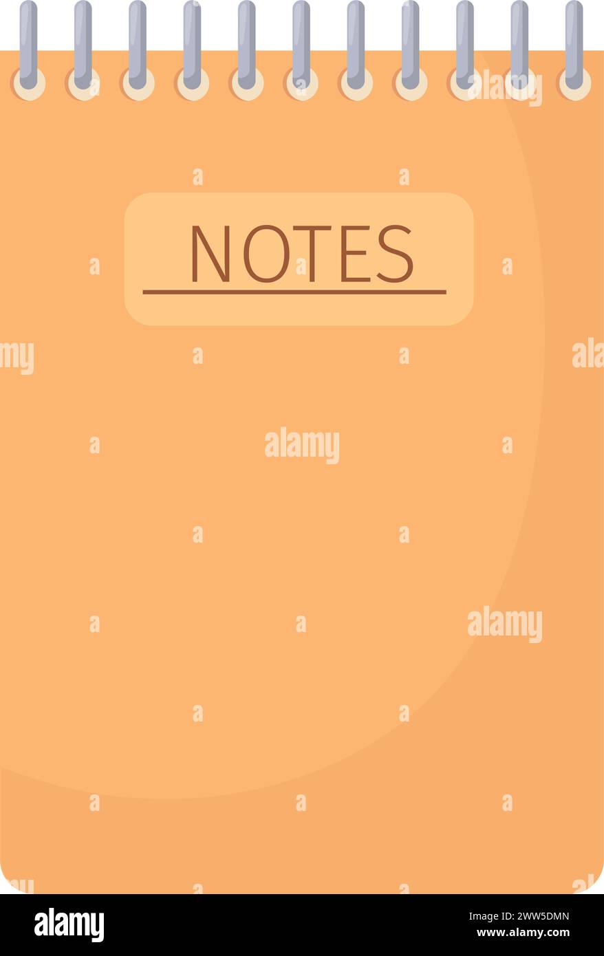 Notepad cartoon icon. Notes paper diary notebook isolated on white ...