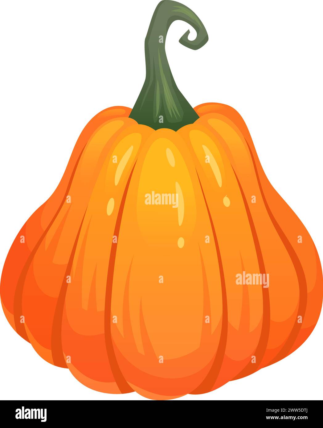 Farm squash cartoon icon. Orange natural vegetable isolated on white ...