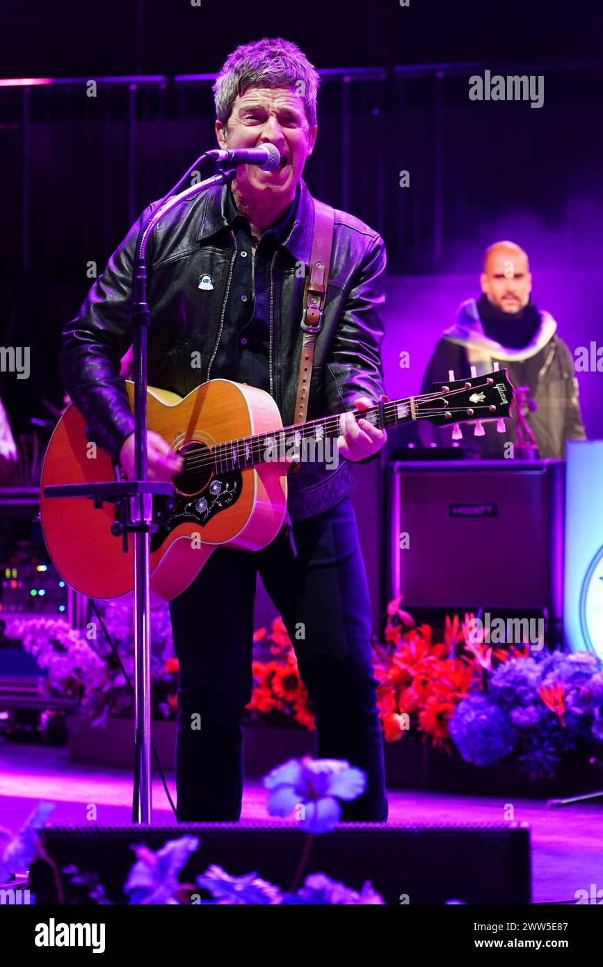 Noel Gallagher on stage during the Teenage Cancer Trust show at the ...