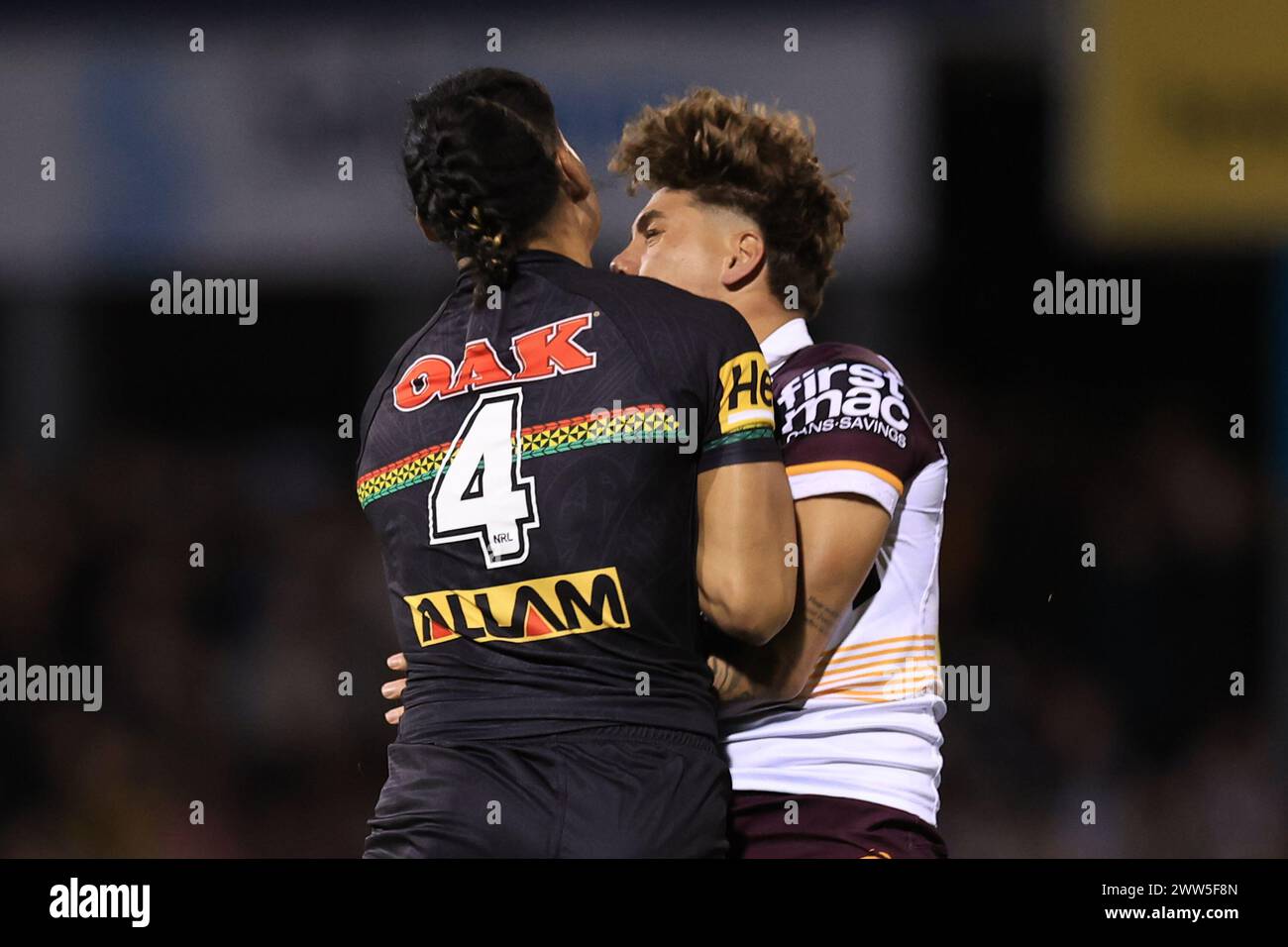 Sydney, Australia. 21st Mar, 2024. Taylan May of the Panthers collides ...