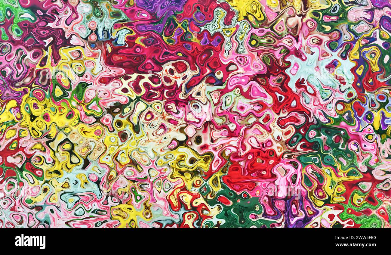 Multicolor abstract swirls and psychedelic patterns colorful and ...