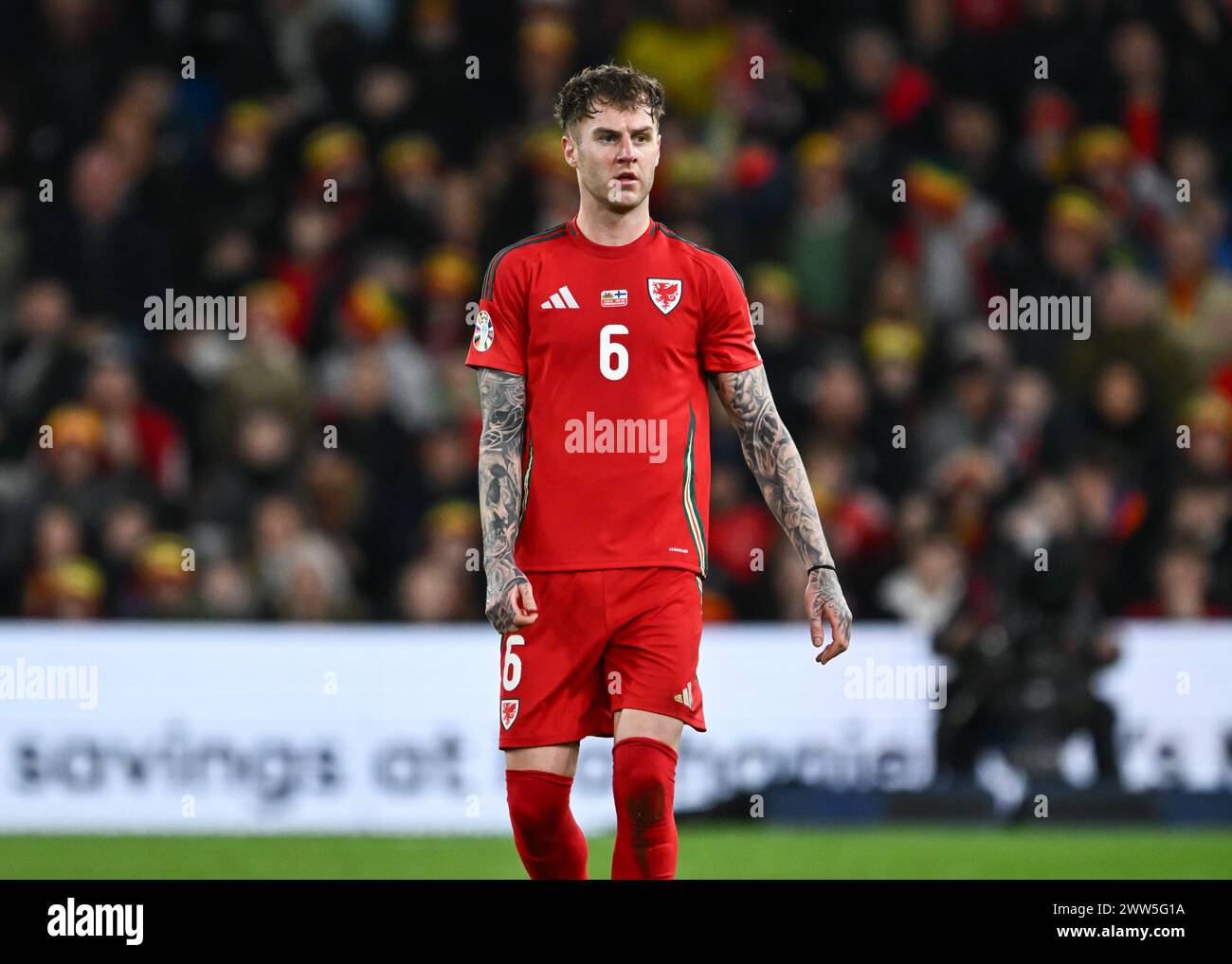 Joe Rodon of Wales, during the UEFA Euro Qualifiers Play-Off Semi-Final ...
