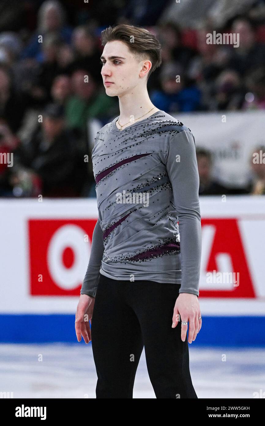 MONTREAL, QC - MARCH 21: Roman Sadovsky (CAN) performs in the men short ...