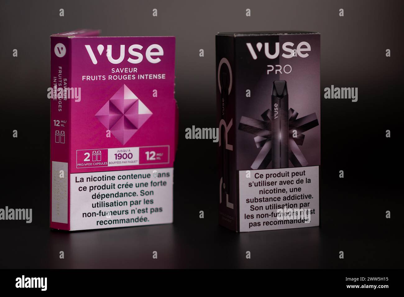 Caen, France - March 18, 2024: Packaging with Electronic Cigarette Vuse ...