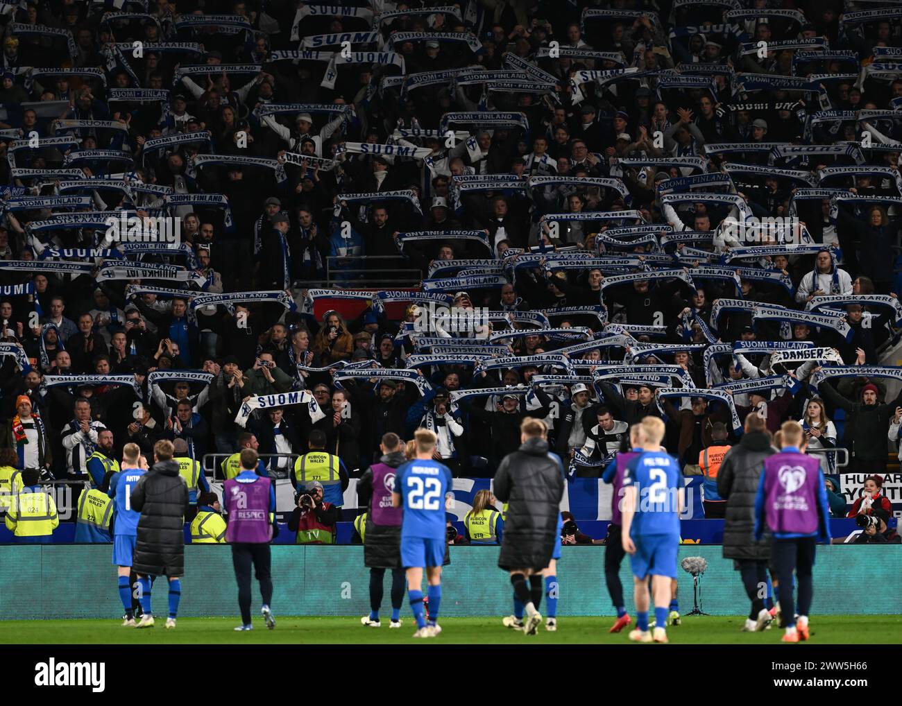 Finland squad claps their fans at full time, during the UEFA Euro ...
