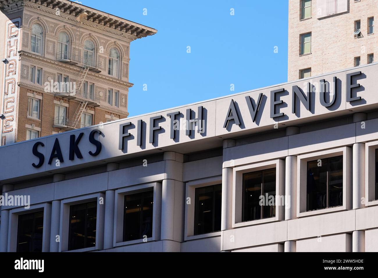 A Saks Fifth Avenue sign is shown in San Francisco, Sunday, March 17 ...