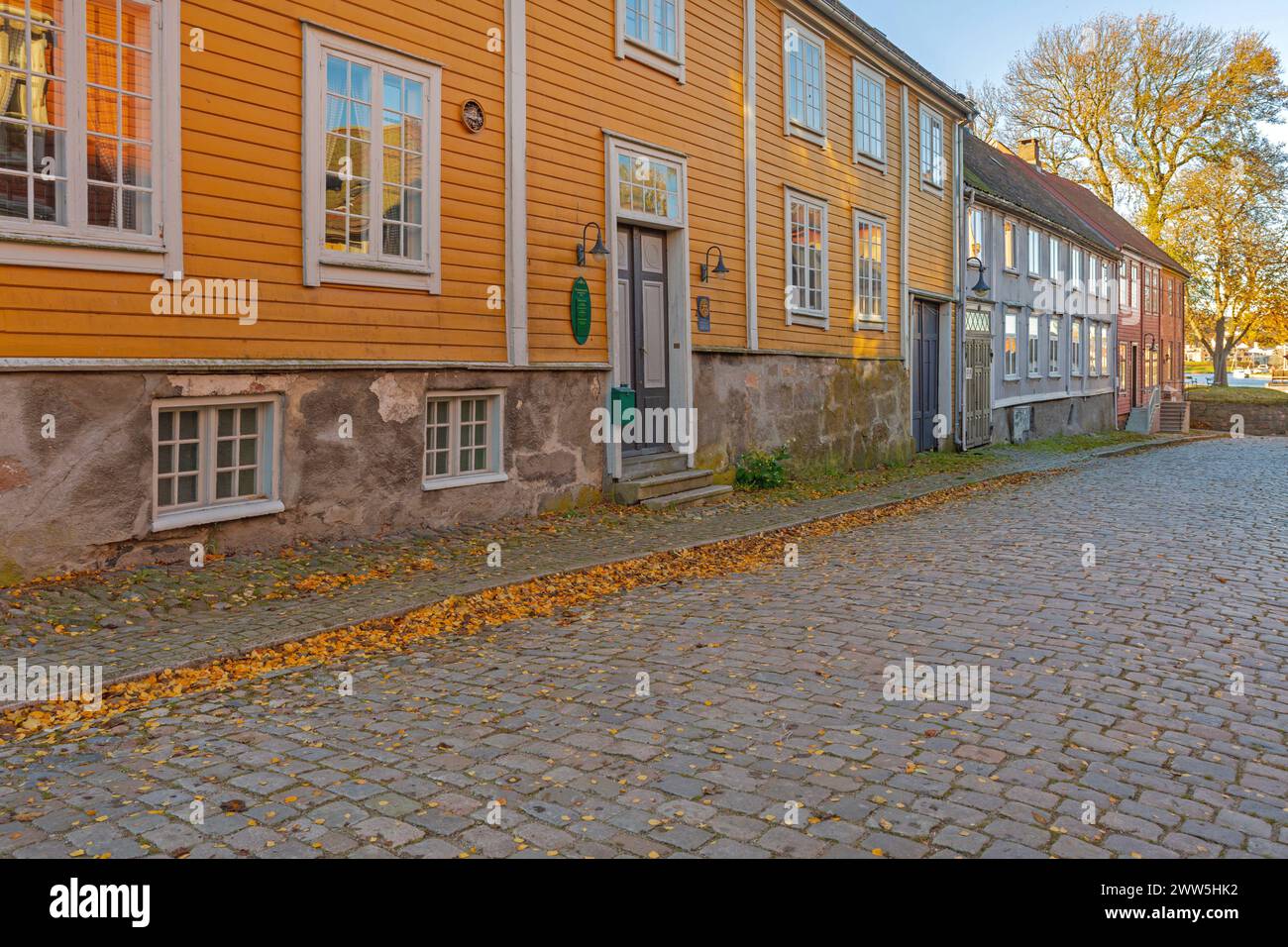 Fredrikstad, Norway - October 28, 2016: Colourful Houses at Cobblestone ...