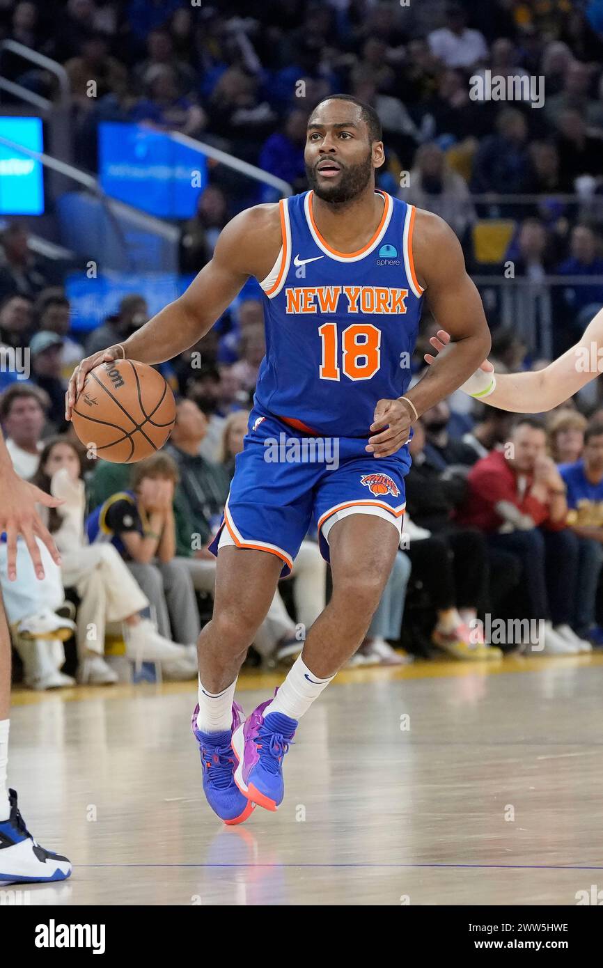 New York Knicks guard Alec Burks during an NBA basketball game against ...