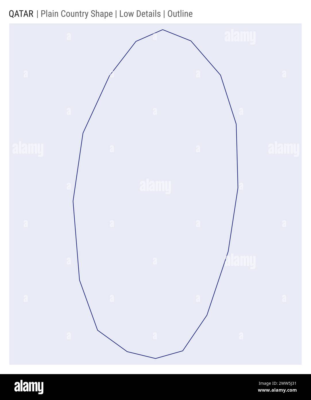 Qatar plain country map. Low Details. Outline style. Shape of Qatar. Vector illustration Stock ...