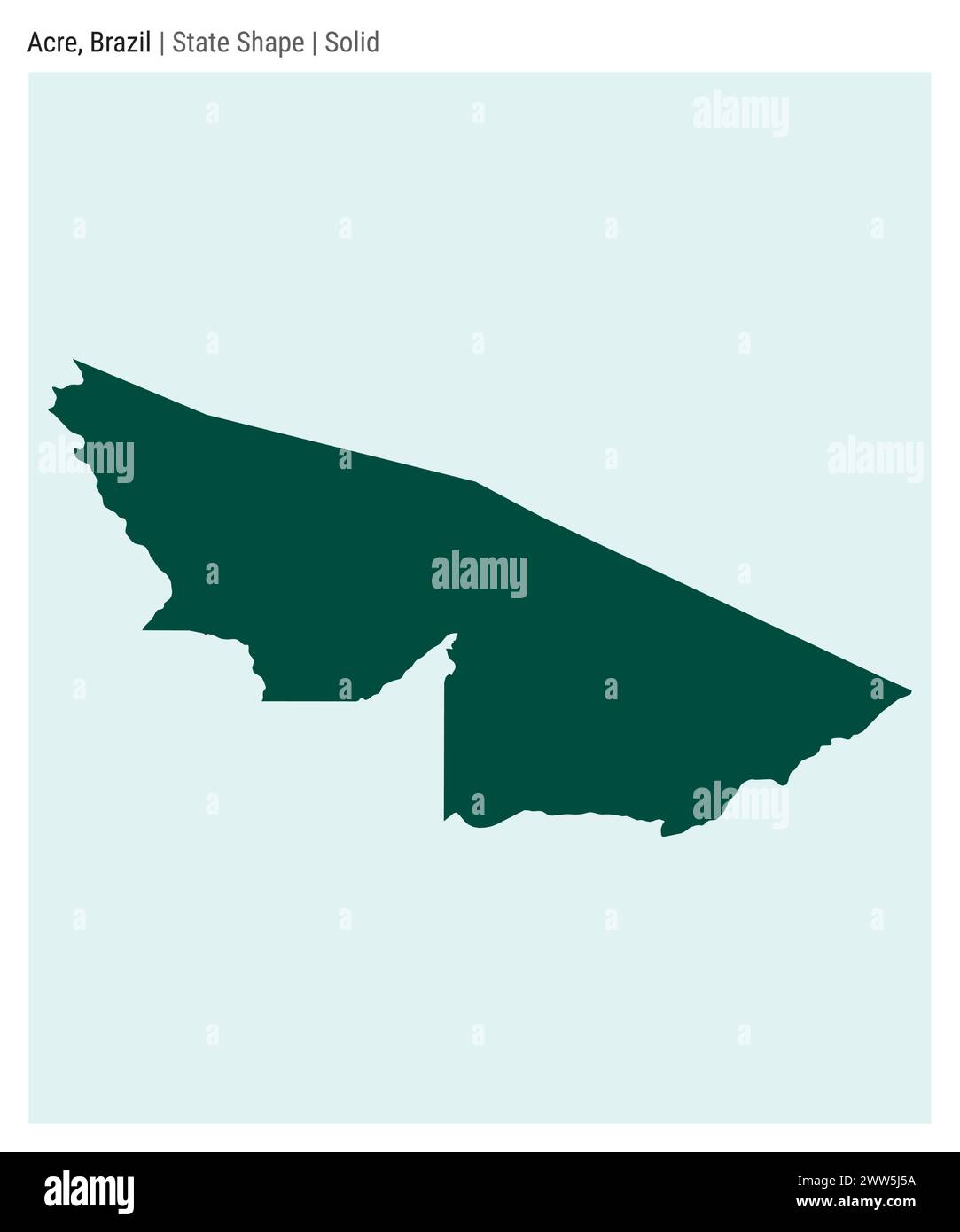 Acre, Brazil. Simple vector map. State shape. Solid style. Border of ...