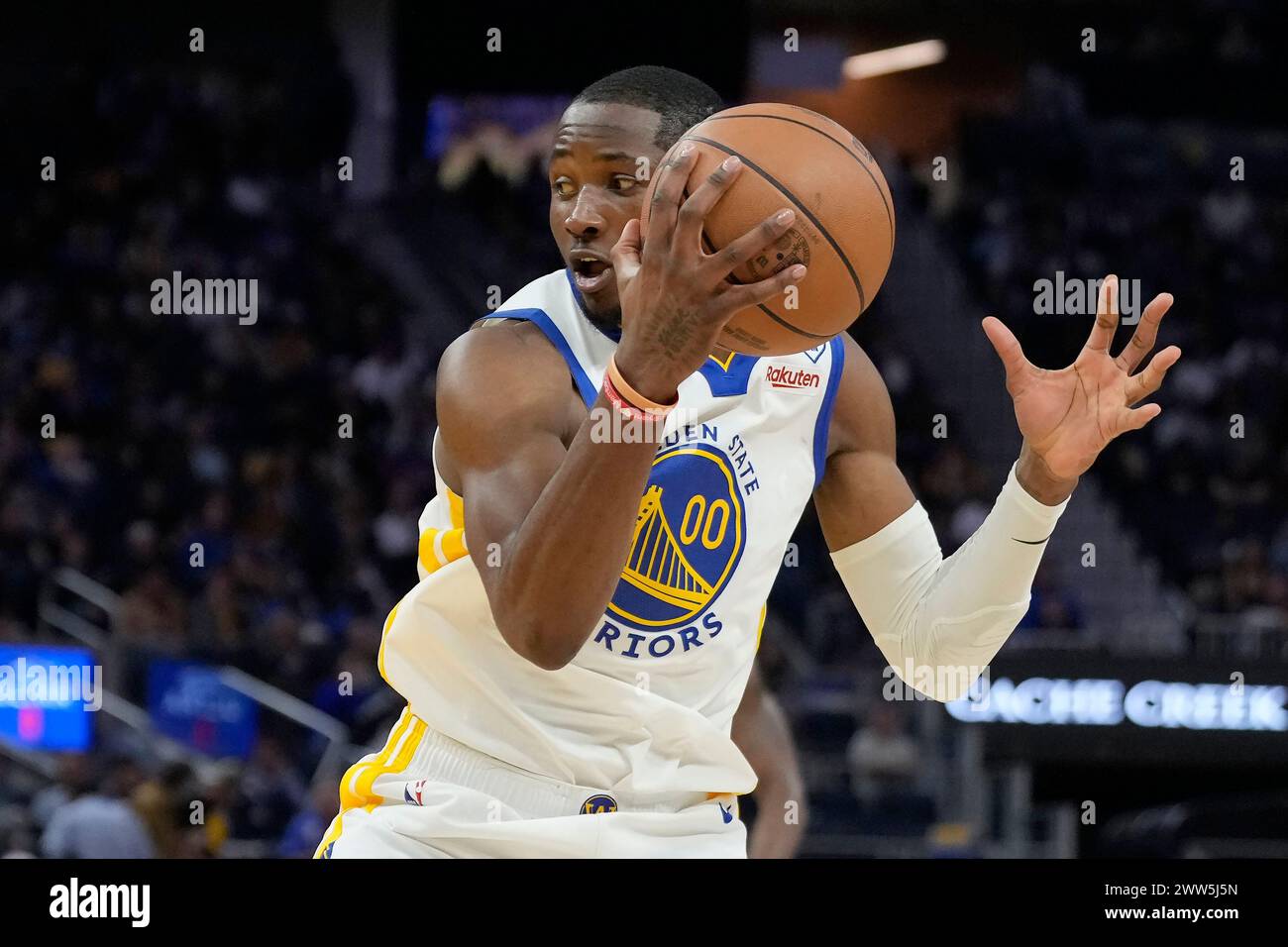 Golden State Warriors forward Jonathan Kuminga during an NBA basketball ...