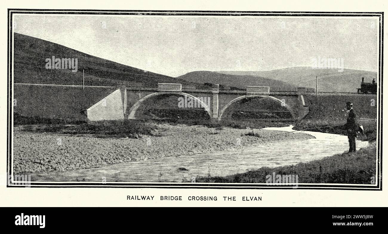 Vintage photograph of Elvan Water Viaduct, Railway Bridge, Leadhills ...