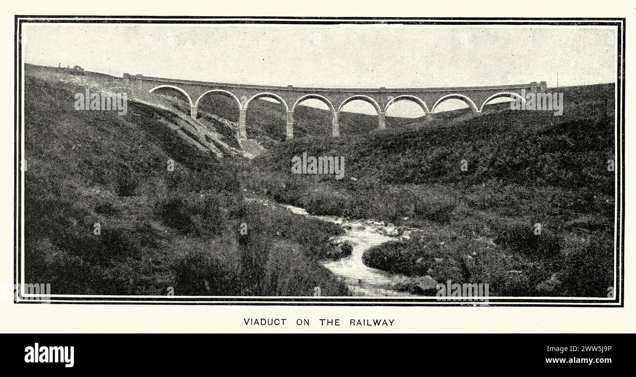 Vintage photograph of Rispin Cleugh viaduct, Railway Bridge, Leadhills ...