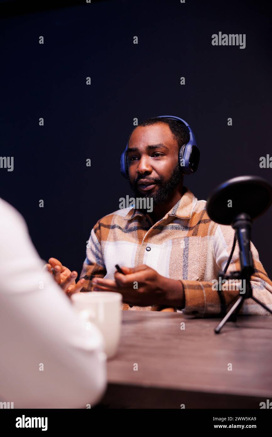 Black male content creator wearing hi-res stock photography and images ...